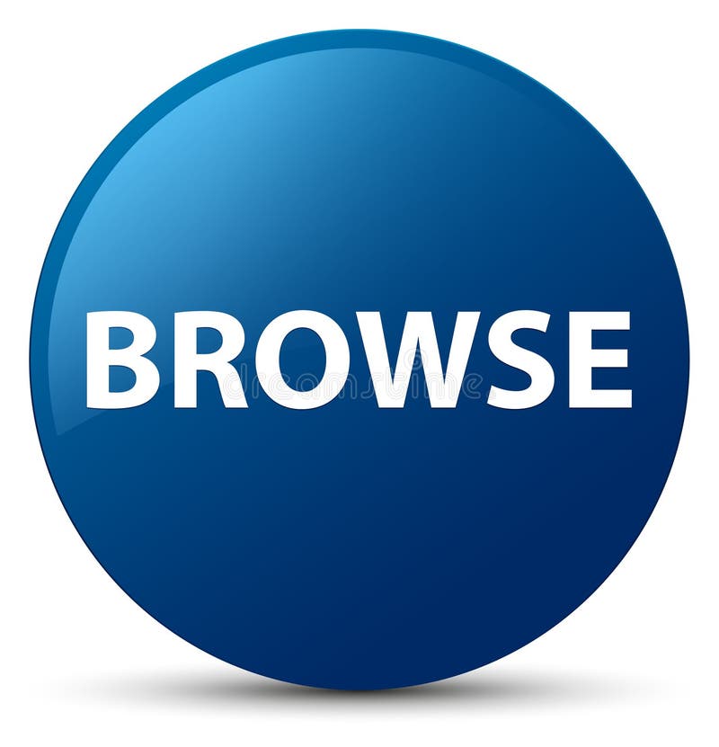Browse blue round button stock illustration. Illustration of blue ...