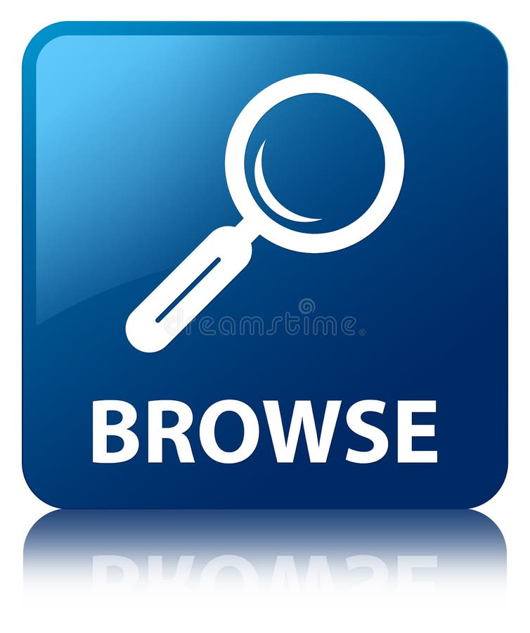 Browse blue square button stock illustration. Illustration of blue ...