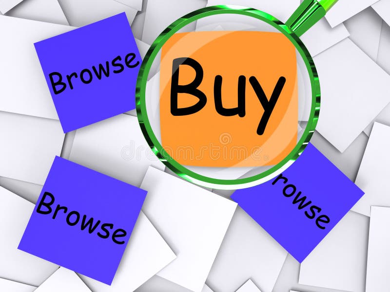Browse Buy Post-it Papers Mean Shopping and Looking Around Stock ...