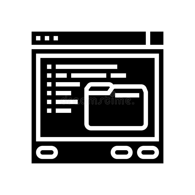 Browse Folder Glyph Icon Vector Illustration Stock Illustration ...