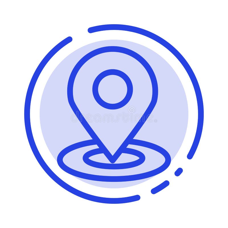 Browse, Map, Navigation, Location Blue Dotted Line Line Icon Stock ...