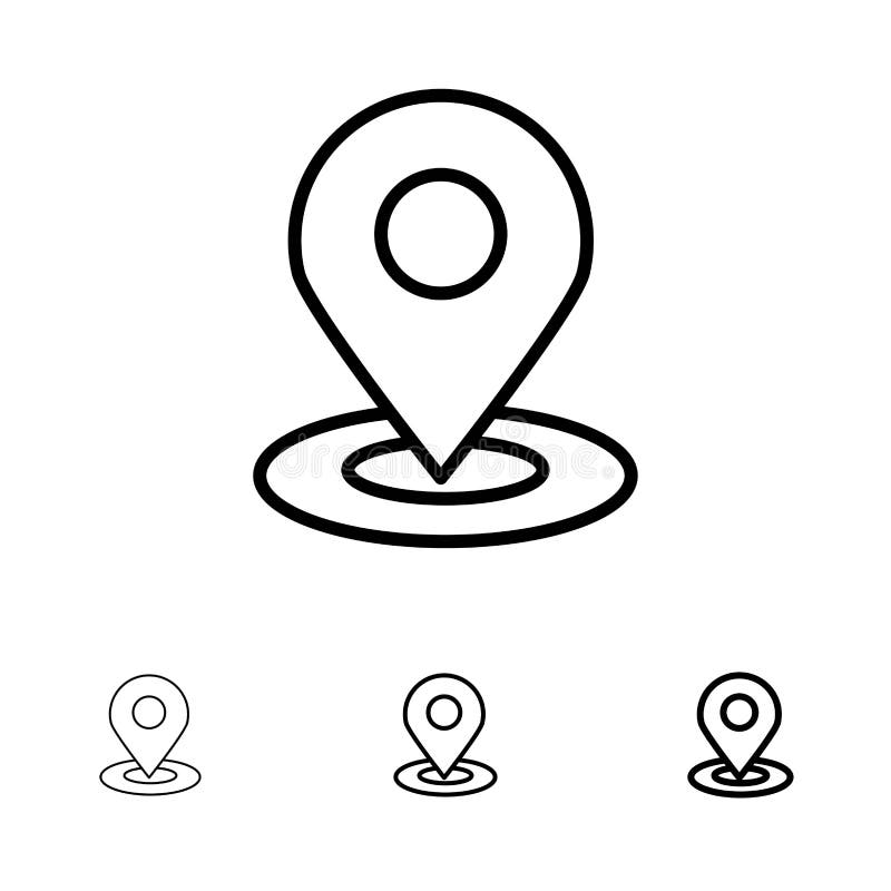 Browse, Map, Navigation, Location Bold and Thin Black Line Icon Set ...
