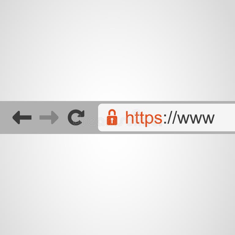 Browser Address Bar Design with HTTPS Protocol Sign Stock Vector ...
