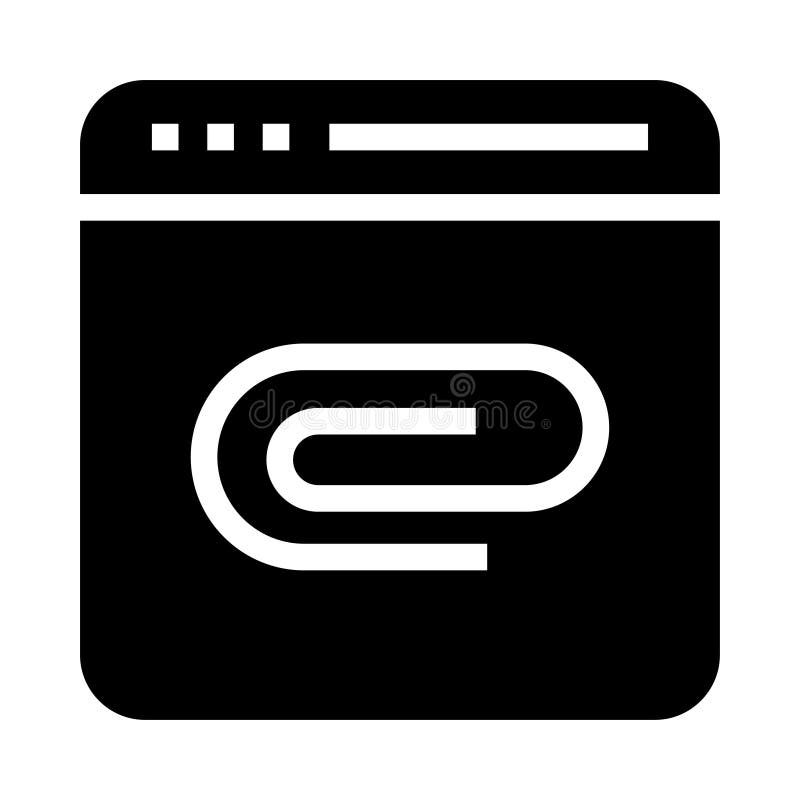 Browser Attachment Glyphs Icon Stock Illustration - Illustration of ...