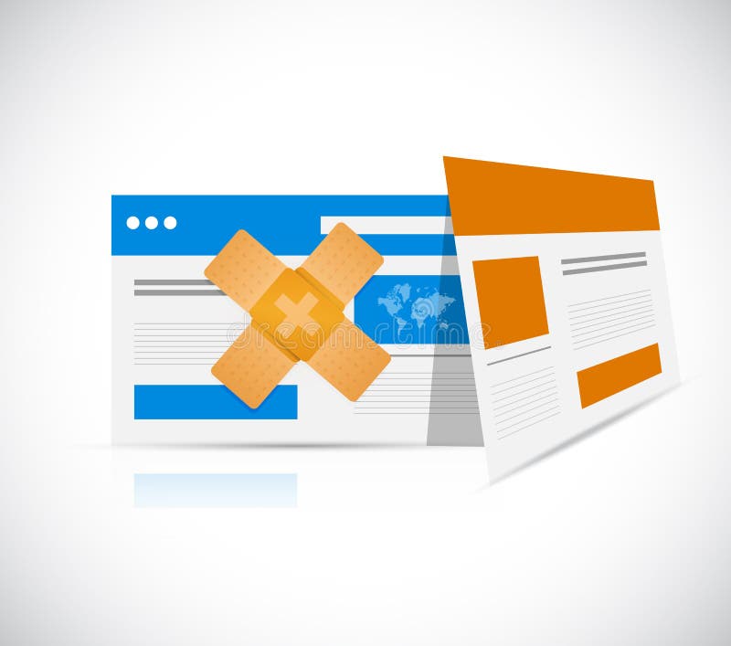 Browser Band Aid Fix Solution Concept Illustration Stock Illustration ...