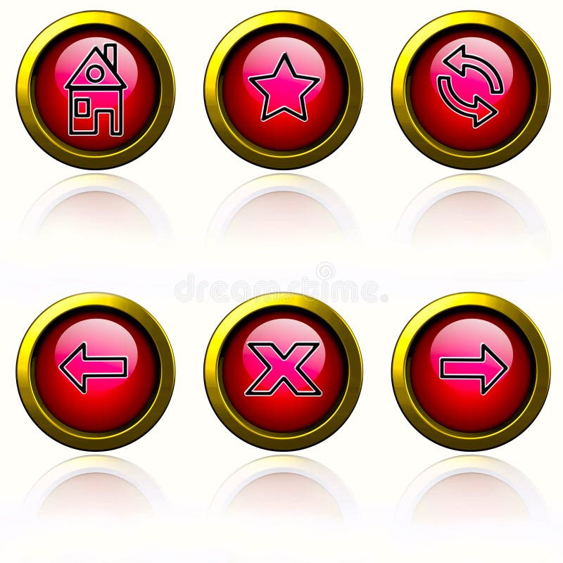 Buttons with browser icon stock vector. Illustration of browser - 6743957