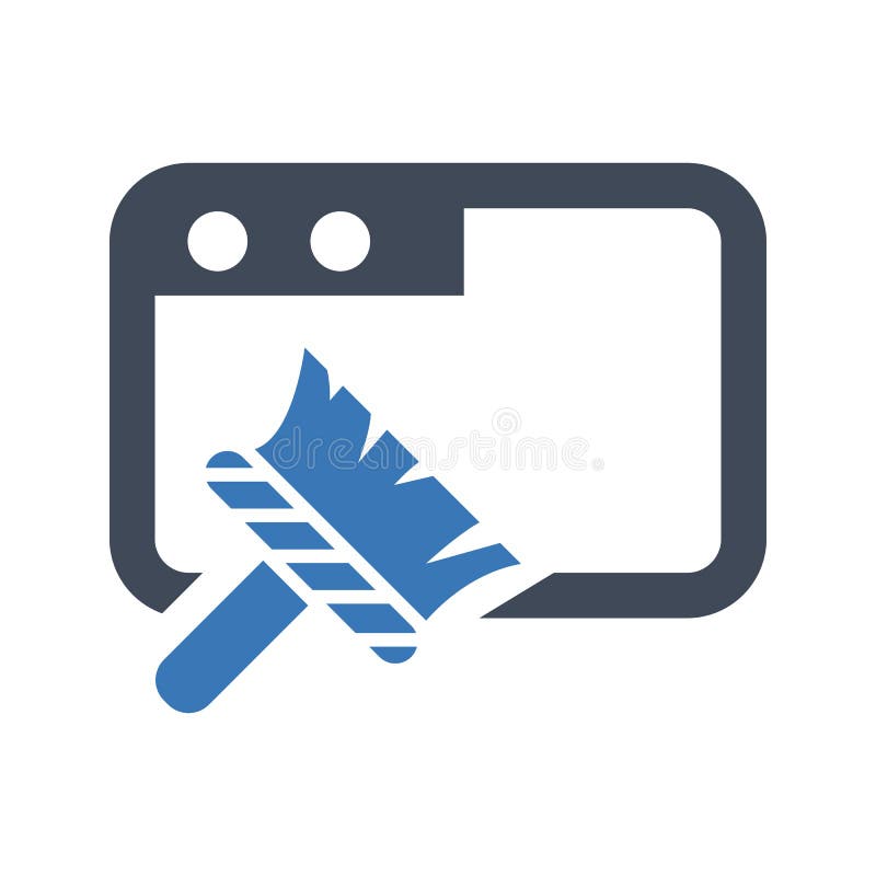 Browser Cleaner Flat Vector Icon Stock Vector - Illustration of vector ...