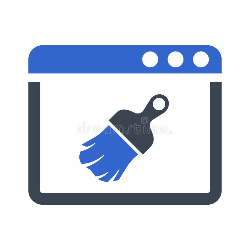 Browser Cleaner, Cleanup, Broom Icon Stock Illustration - Illustration ...