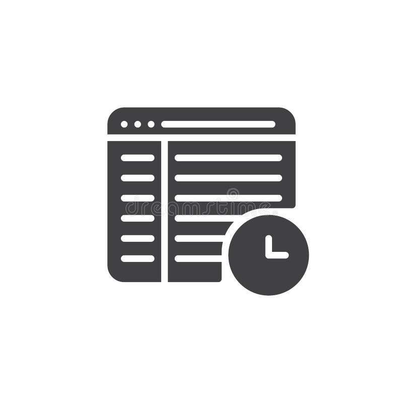 Browser and Clock Icon Vector Stock Vector - Illustration of alarm ...