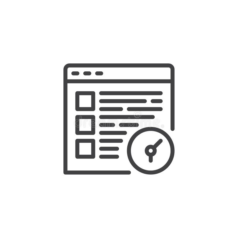 Browser and Clock Icon Vector Stock Vector - Illustration of alarm ...