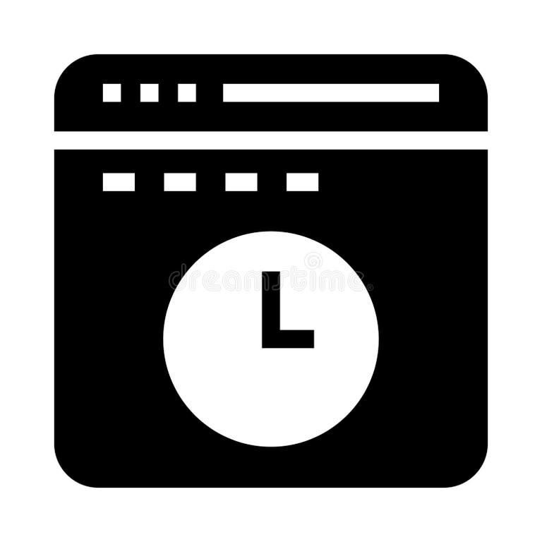 Browser clock glyphs icon stock illustration. Illustration of mobile ...