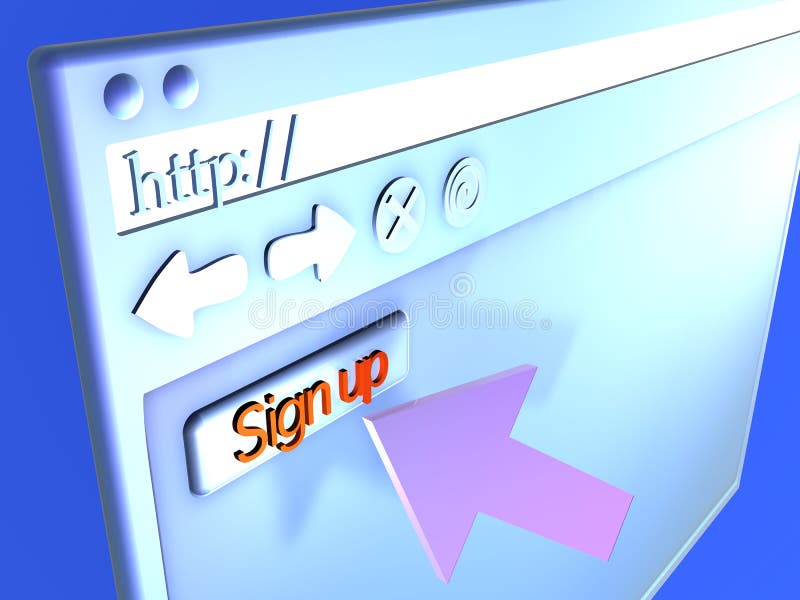 Browser Closeup - Signup stock illustration. Illustration of digital ...