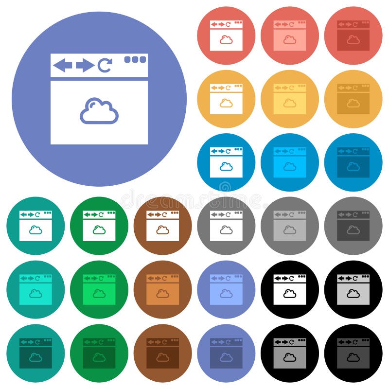 Browser Cloud Round Flat Multi Colored Icons Stock Vector ...