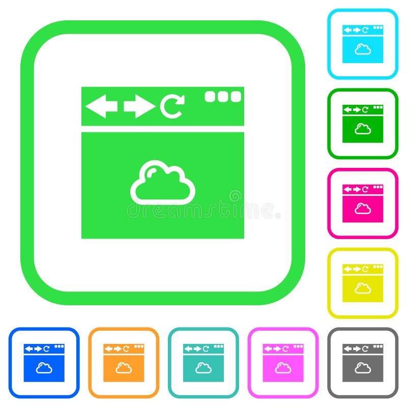 Browser Cloud Vivid Colored Flat Icons Stock Vector - Illustration of ...