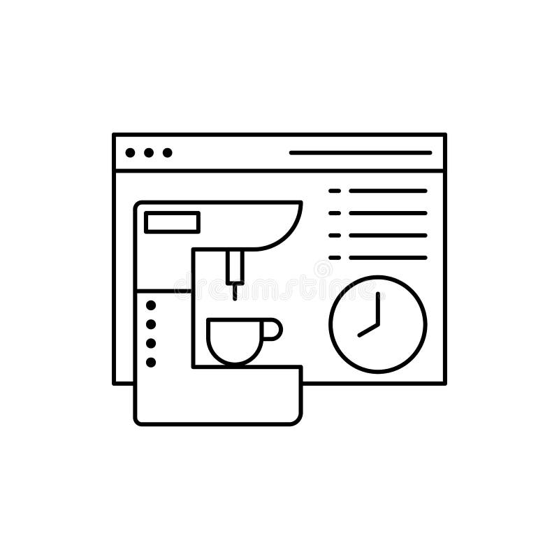 Browser Coffee Machine Clock Icon. Element of Internet in Life Icon ...