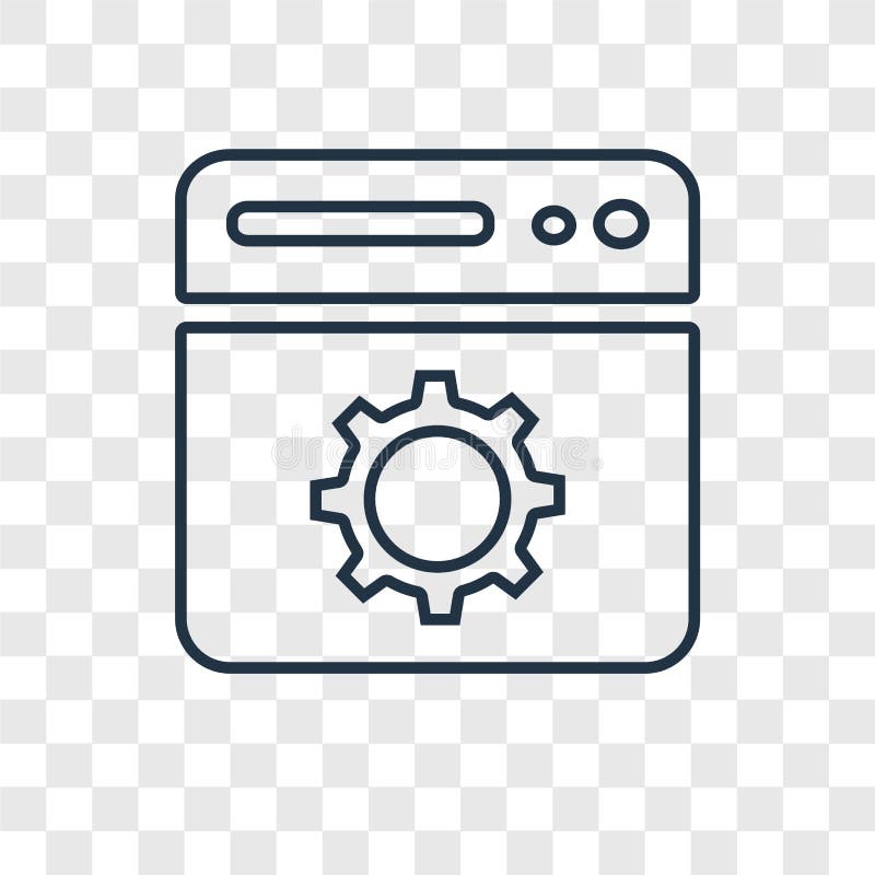 Browser Concept Vector Linear Icon Isolated on Transparent Background ...