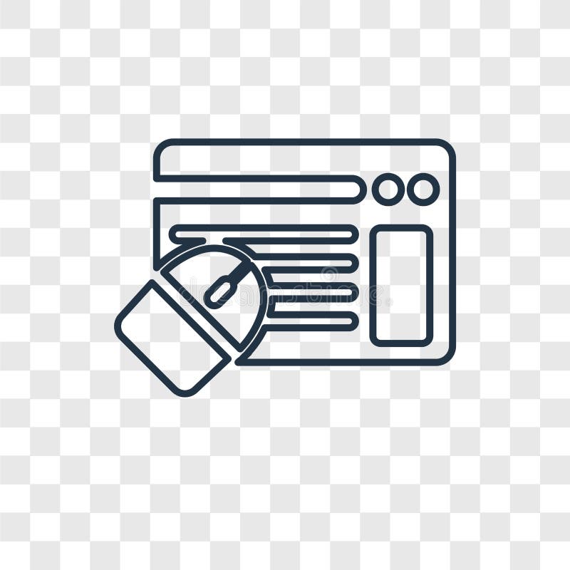 Browser Concept Vector Linear Icon Isolated on Transparent Background ...