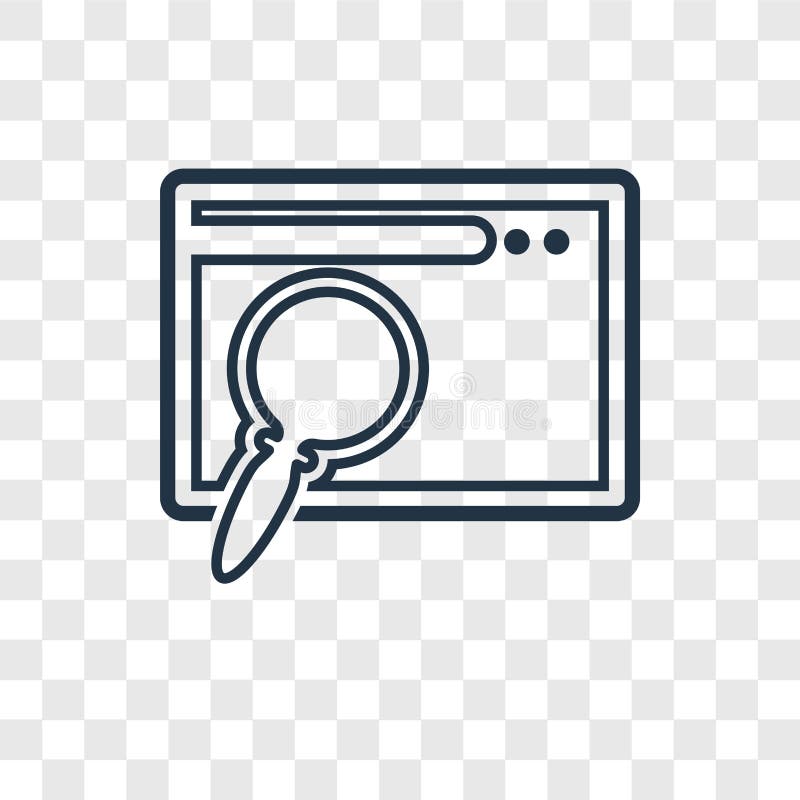 Browser Concept Vector Linear Icon Isolated on Transparent Background ...
