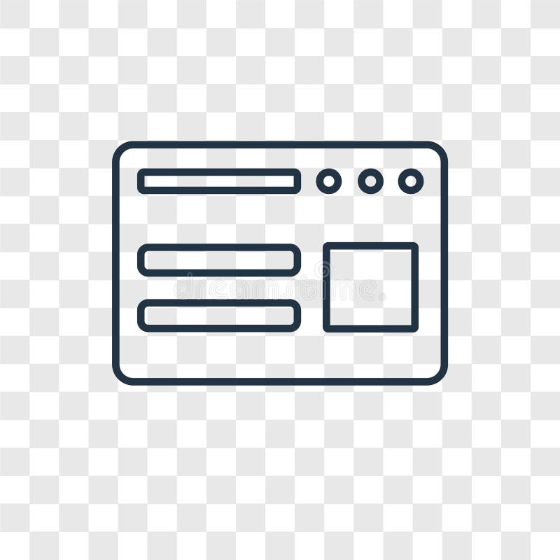 Browser Concept Vector Linear Icon Isolated on Transparent Background ...