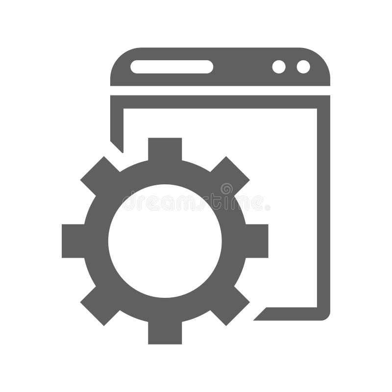 Browser, Configuration, Gear Icon. Gray Vector Graphics Stock Vector ...