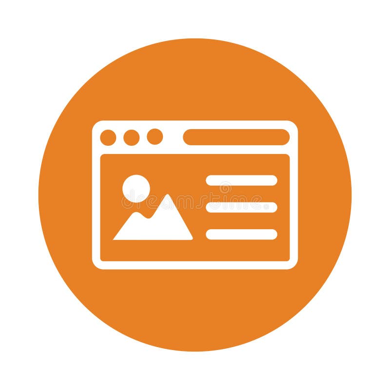 Browser, Content, Picture, Web Icon. Orange Color Stock Vector ...