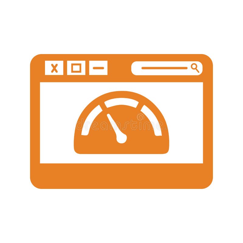 Browser, Dashboard, Speed, Web Page Icon. Orange Vector Sketch. Stock ...