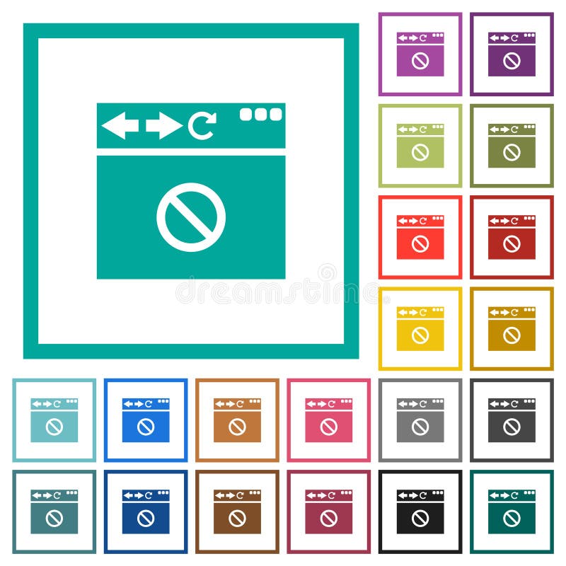 Browser Disabled Dark Push Buttons with Color Icons Stock Vector ... Browser Disabled Dark Push Buttons with Color Icons Stock Vector ...