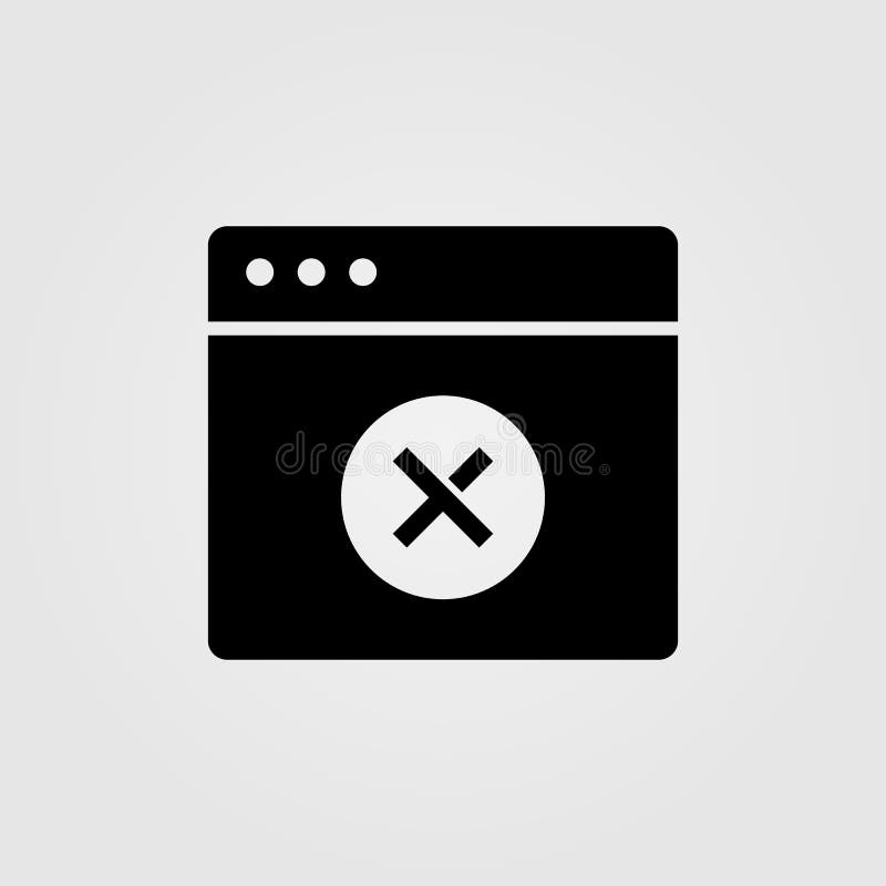 Browser Error Sign Icon. Website Error Page Vector Illustration Stock ...