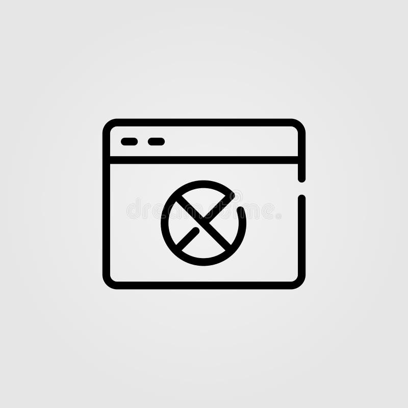 Browser Error Sign Icon. Website Error Page Vector Illustration Stock ...