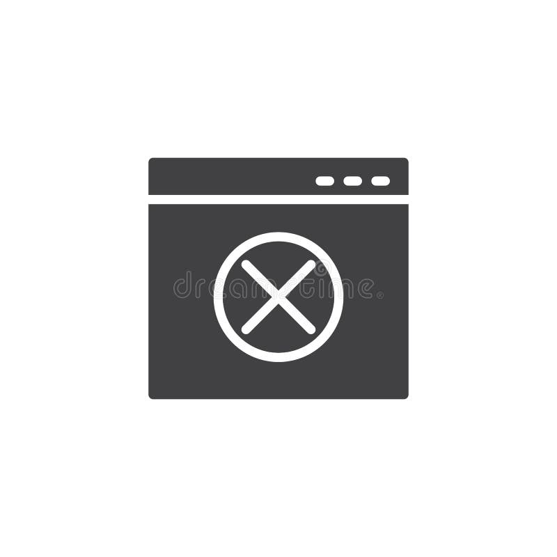 Browser Error Sign Icon. Website Error Page Vector Illustration Stock ...