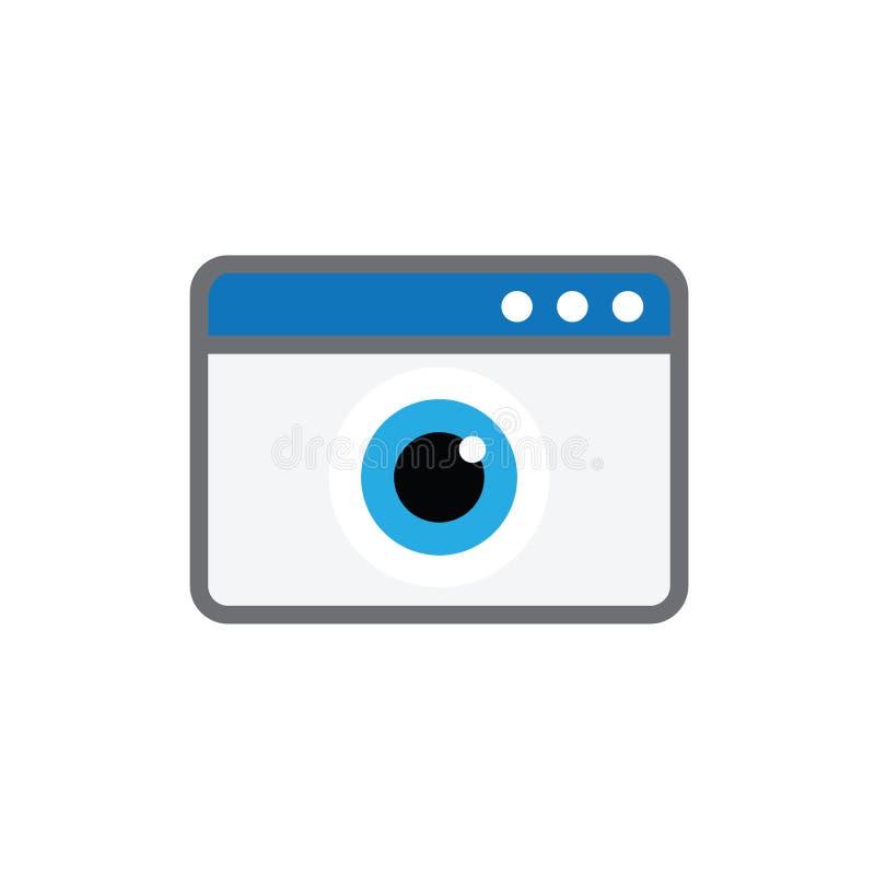 Browser and Eye Icon, View Browser Icon Black Vector Stock Vector ...