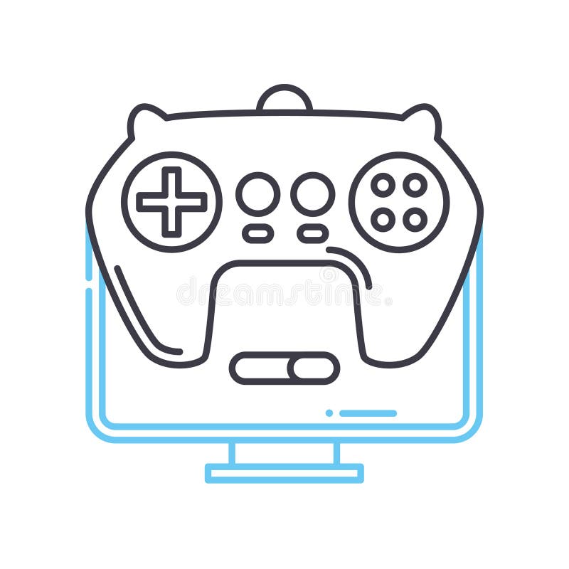 Browser Games Line Icon, Outline Symbol, Vector Illustration, Concept ...