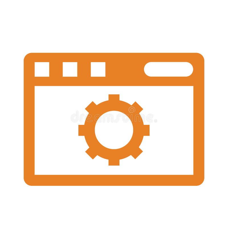 Browser, Gear, Work Icon. Orange Color Stock Vector - Illustration of ...
