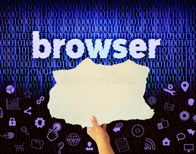 Browser, Hands Holding Blank Paper Stock Photo - Image of internet ...