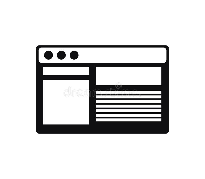 Browser Icon Illustrated in Vector on White Background Stock ...