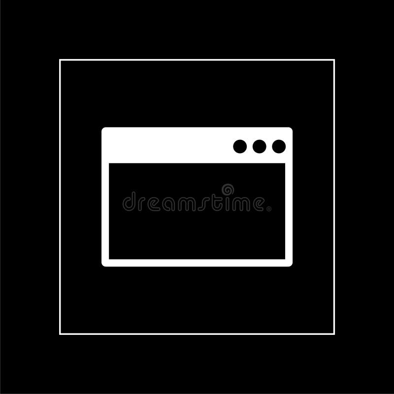 Browser Icon or Logo on Dark Background Stock Vector - Illustration of ...