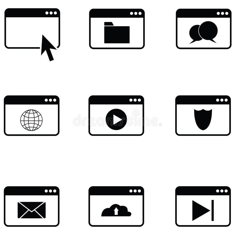 Browser icon set stock vector. Illustration of internet - 138956452