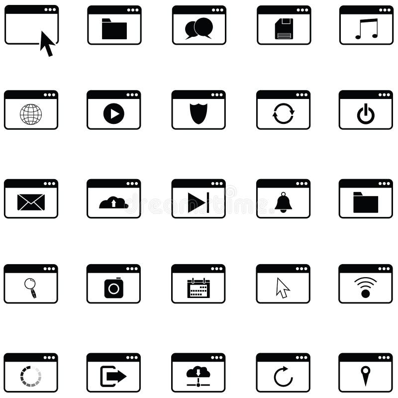 Browser icon set stock vector. Illustration of isolated - 138956573