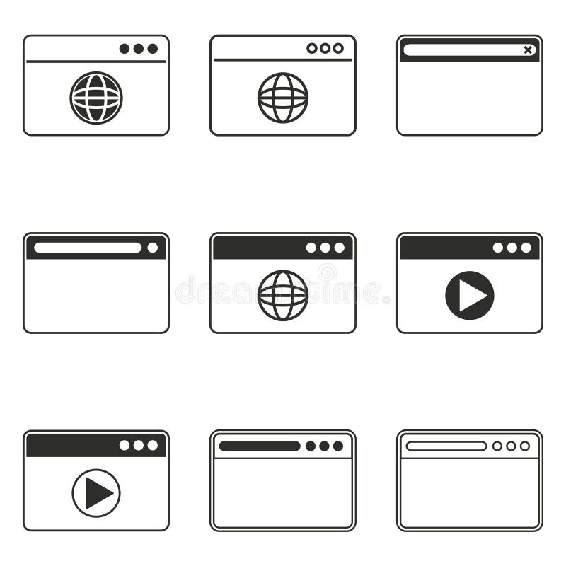 Browser icon set. stock vector. Illustration of digital - 83125964