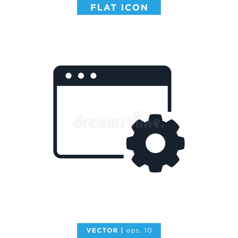 Browser Icon Vector Design Template. Stock Vector - Illustration of ...