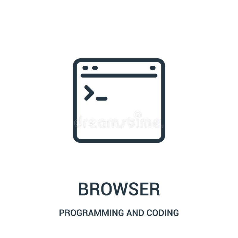 Browser Icon Vector From Programming And Coding Collection Thin Line Browser Outline Icon
