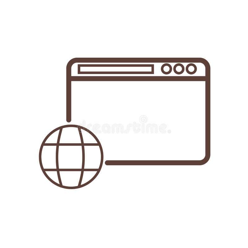 Browser Icon Vector Sign and Symbol Isolated on White Background ...