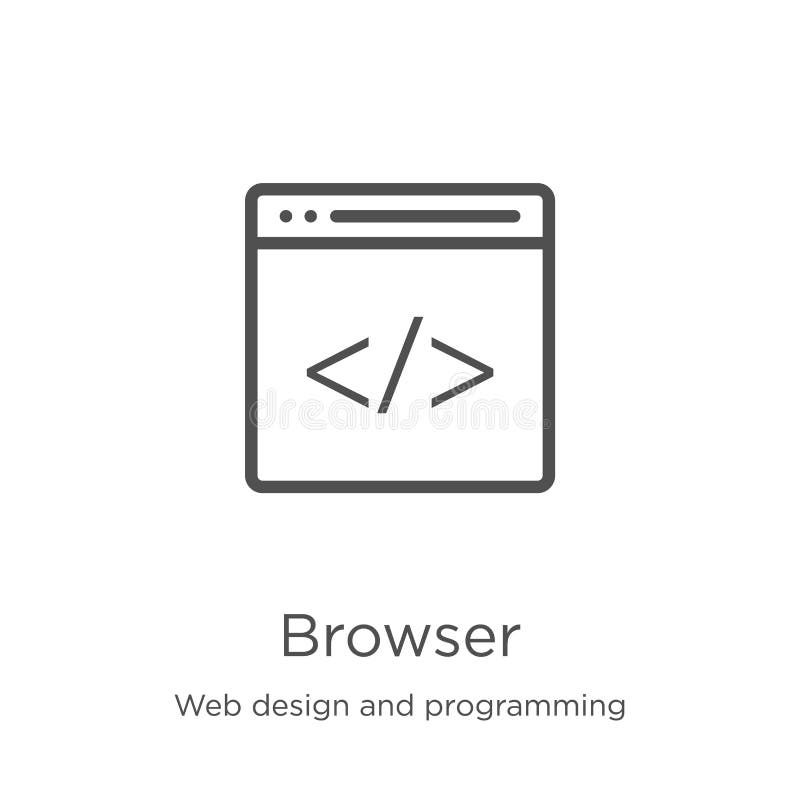 Browser Icon Vector From Web Design Collection Thin Line Browser Outline Icon Vector