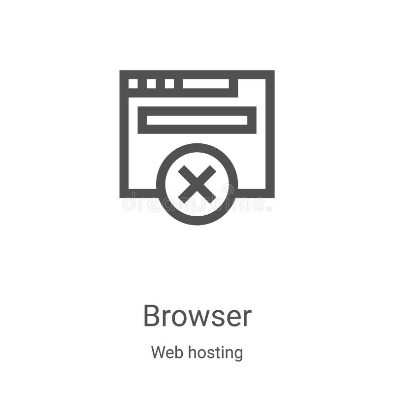 Browser Icon Vector From Web Hosting Collection Thin Line Browser Outline Icon Vector