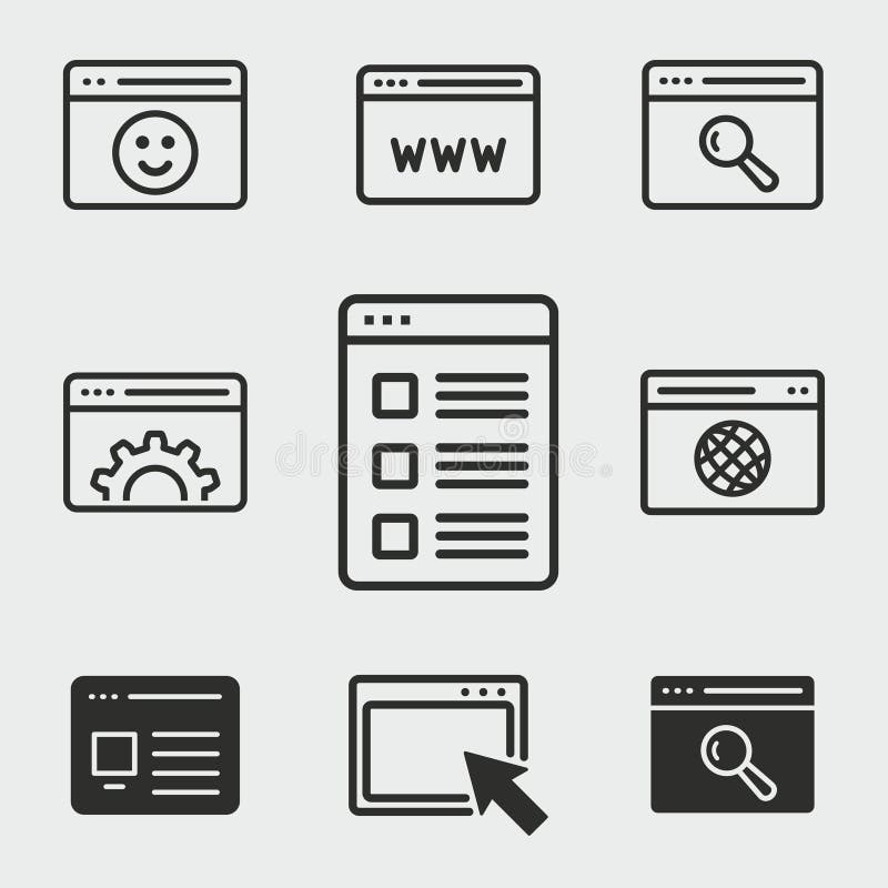 Browser icons set. stock vector. Illustration of search - 107049814