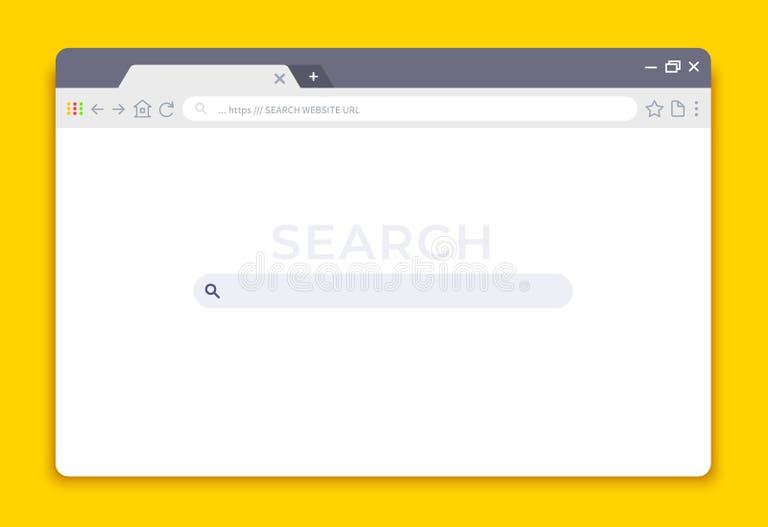 Browser Interface. Website Window Mockup, Internet Screen Frame ...