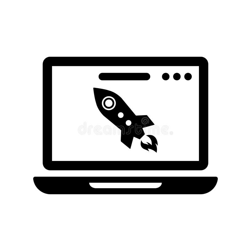 Browser, Launch Icon. Black Vector Graphics Stock Vector - Illustration ...