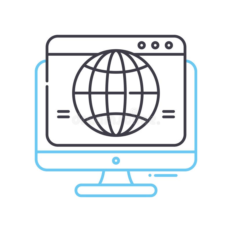 Browser Line Icon, Outline Symbol, Vector Illustration, Concept Sign ...