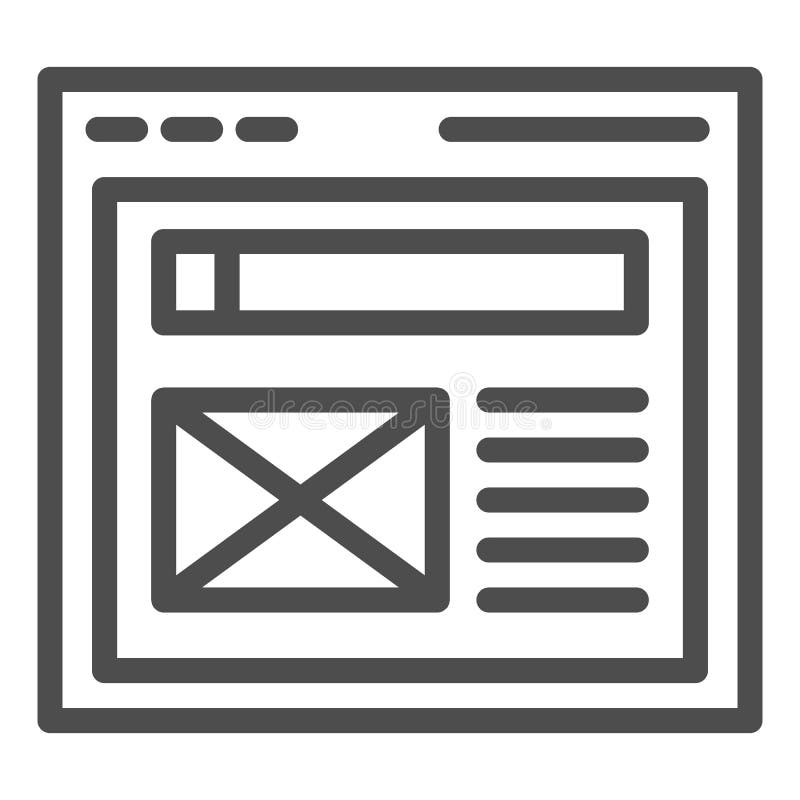 The Browser Line Icon. Website Window Vector Illustration Isolated on ...