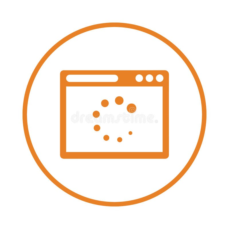 Browser, Loading, Page Icon. Orange Vector Sketch. Stock Vector ...